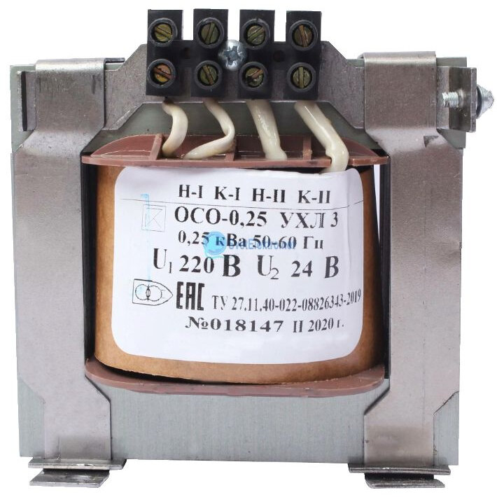 Трансформатор ОСО-0.25 УХЛ3 220/24. IP00, электротехник ET003491 (1 шт.)