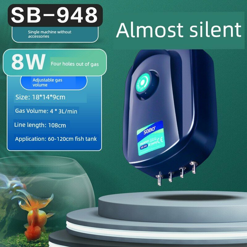 Мощный одиночный насос с четырьмя отверстиями для аквариума - модель SB-948