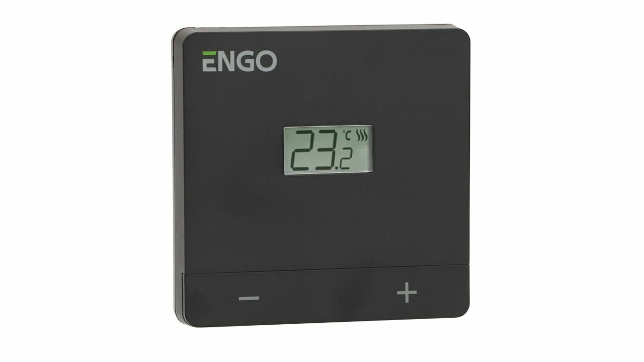 Термостат накладной ENGO Easy комнатный, с дисплеем (черный)