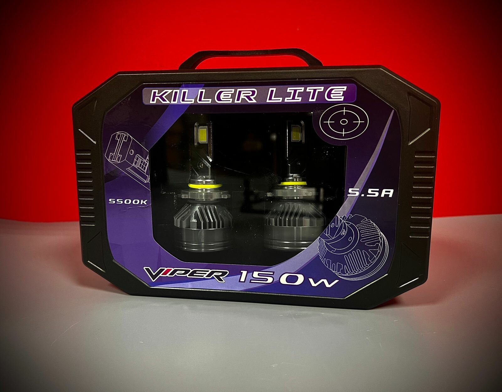 Светодиодные LED лампы HB3 для Kia Rio 4, X-Line 2017- (для фар с линзами) - VIPER KILLER LITE 150W 5500K 12500LM