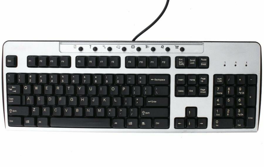 Клавиатура проводная HP KB-0133 PS/2, серебро 265987-258