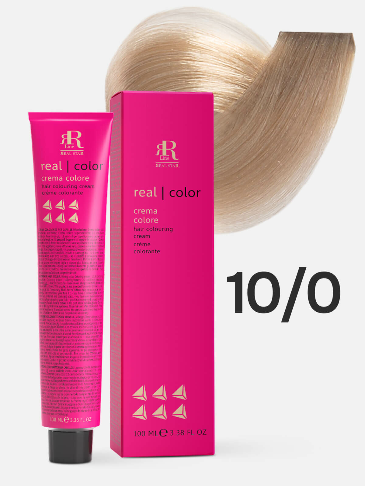 Крем - краска для волос профессиональная RR Line Colouring Cream 10/0 Светлый блонд Натуральный, 100 мл