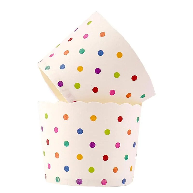 Одноразовые формы для кексов из бумаги и фольги Белый, 50pcs