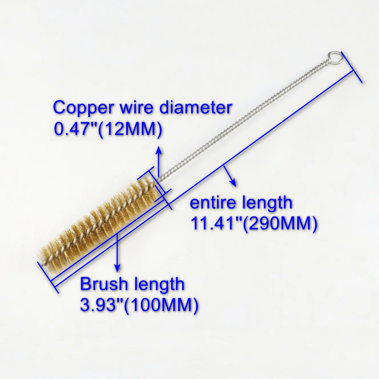 Щетка для труб из медной проволоки, щетка для труб из стальной проволоки, круглая щетка для удаления ржавчины и очистки стальной проволоки, промышленная медь с длинной ручкой