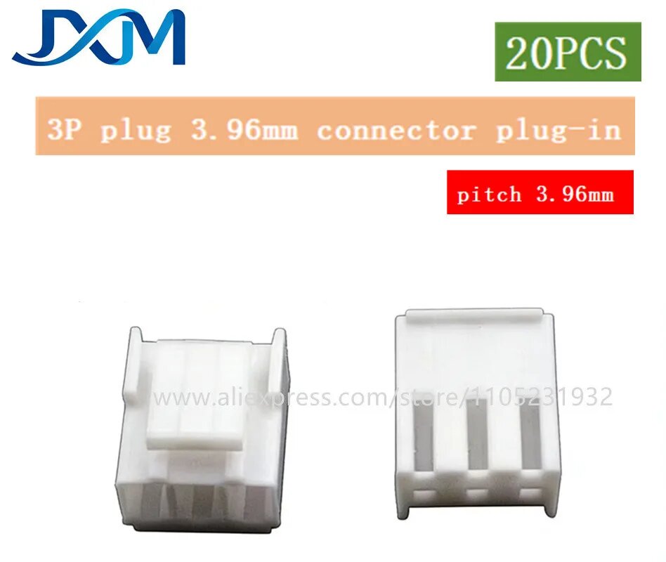 VH3.96 Шаг разъема 3,96 мм, вилка с прямым штифтом, разъем 2P/3P/4P/5/6P/7P/8P/9P/10P 3P plug 20PCS