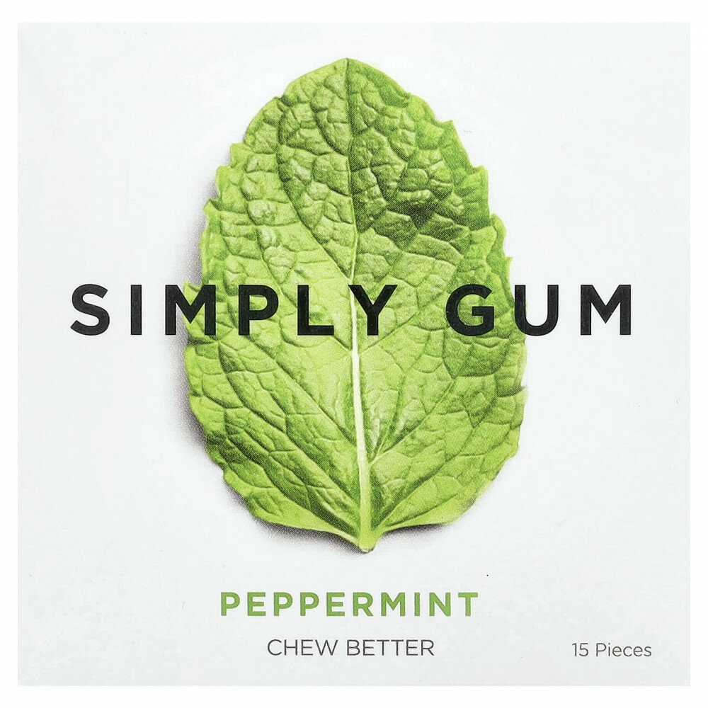 Simply Gum, Chewing Gum, Peppermint, 15 Pieces