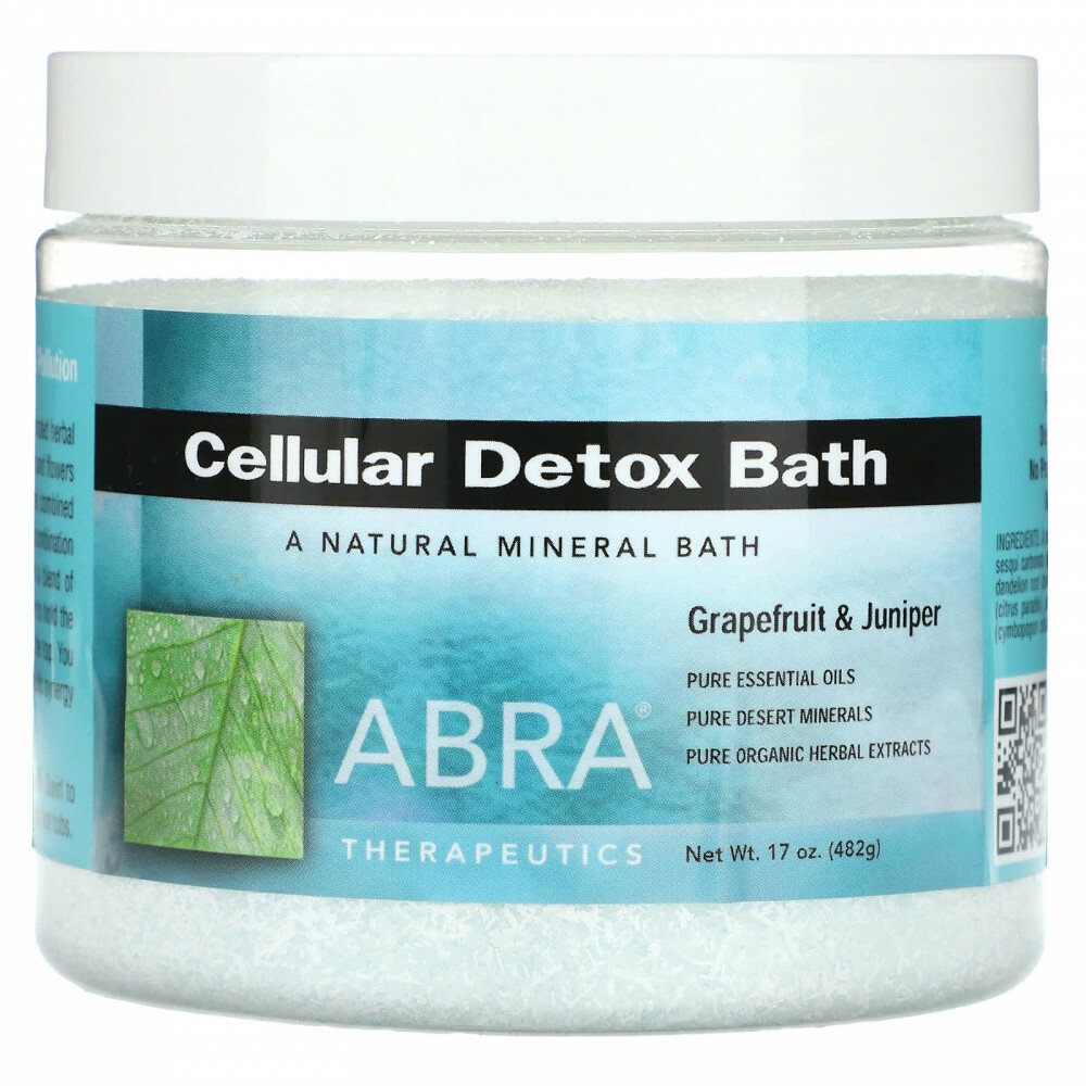 Abra Therapeutics, Cellular Detox Bath, грейпфрут и можжевельник, 482 г (17 унций)