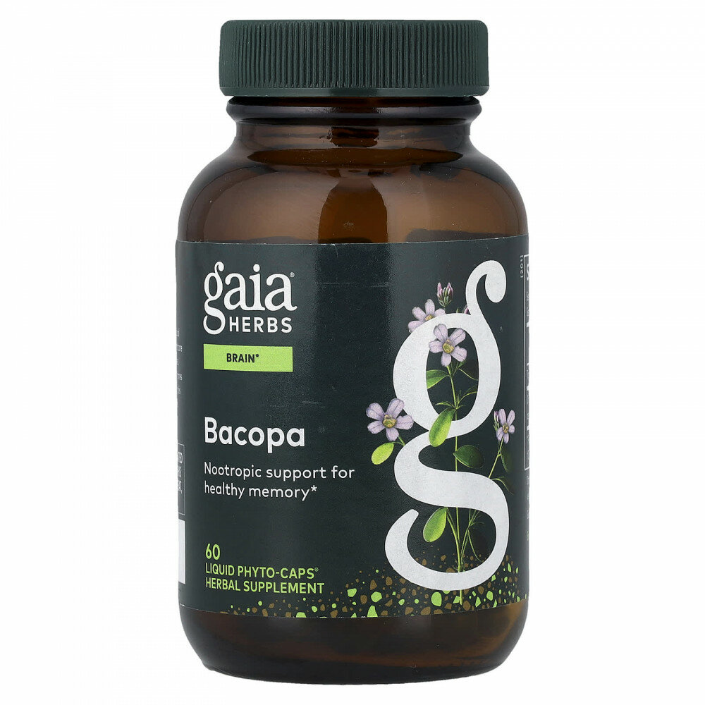 Gaia Herbs, бакопа, 60 жидк. капсул Phyto-Caps® (350 мг в 1 капсуле)
