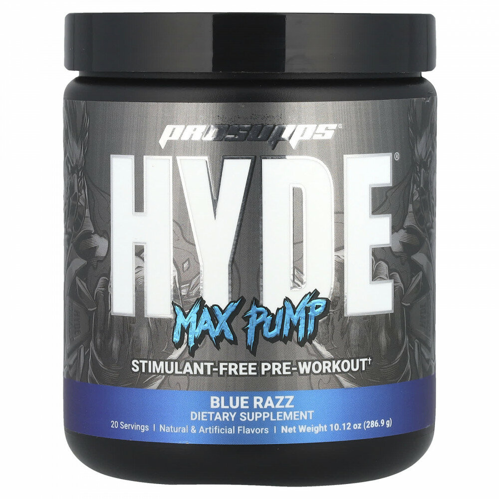 ProSupps, Hyde®, Max Pump, предтренировочный комплекс, синий Razz, 286,9 г (10,12 унции)
