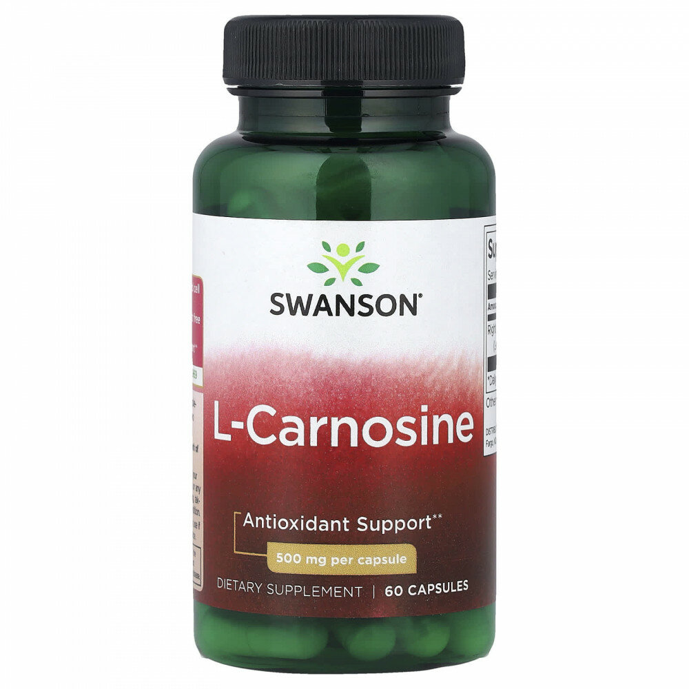 Swanson, L-карнозин, 500 мг, 60 капсул