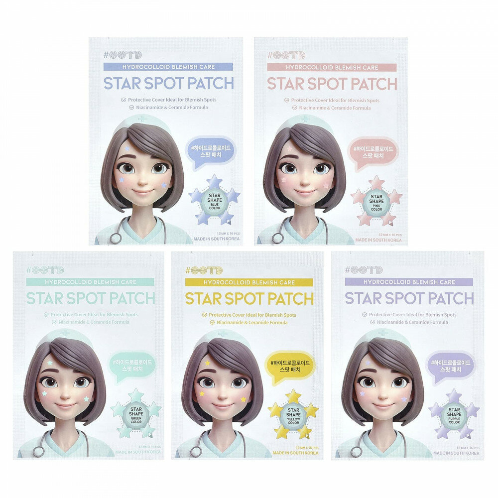 OOTD, Star Spot Patch, Hydrocolloid Blemish Care, 80 патчей