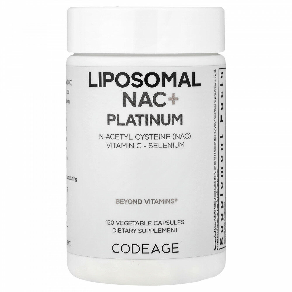 Codeage, Liposomal NAC+ Platinum, 120 растительных капсул