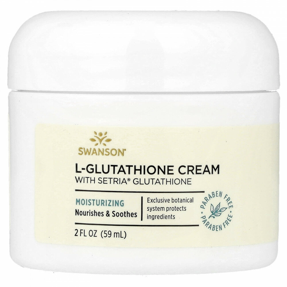 Swanson, крем с L-глутатионом с глутатионом Setria®, 59 мл (2 жидк. унции)