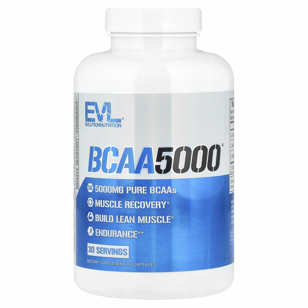 EVLution Nutrition, BCAA5000®, 240 капсул