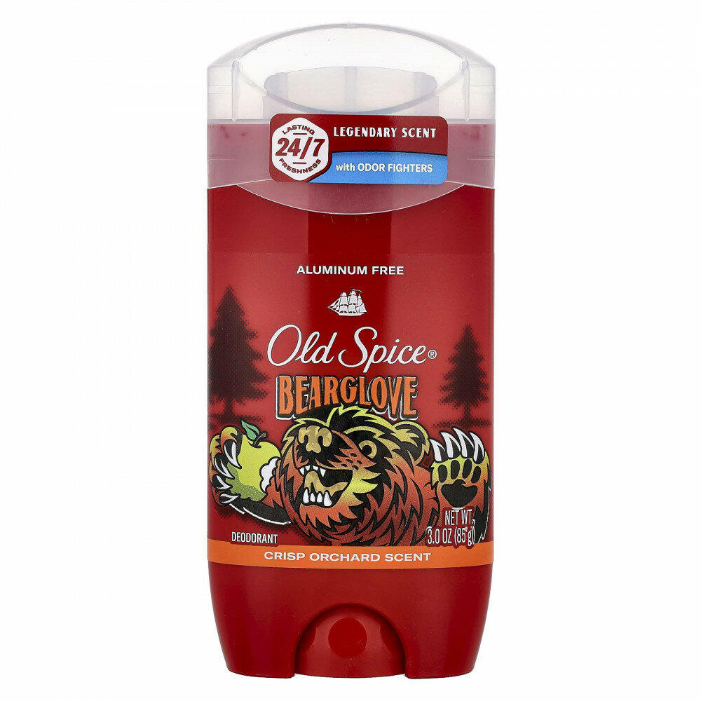 Old Spice, Bearglove, дезодорант-стик, без алюминия, фруктовый вкус, 85 г (3 унции)