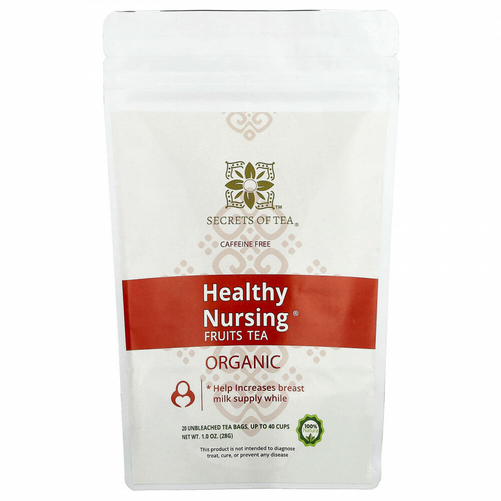 Secrets of Tea, Healthy Nursing®, фруктовый чай, без кофеина, 20 неотбеленных чайных пакетиков, 28 г (1 унция)