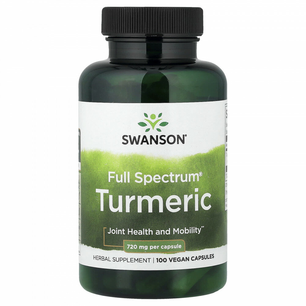 Swanson Vitamins, Full Spectrum®, куркума, 720 мг, 100 веганских капсул