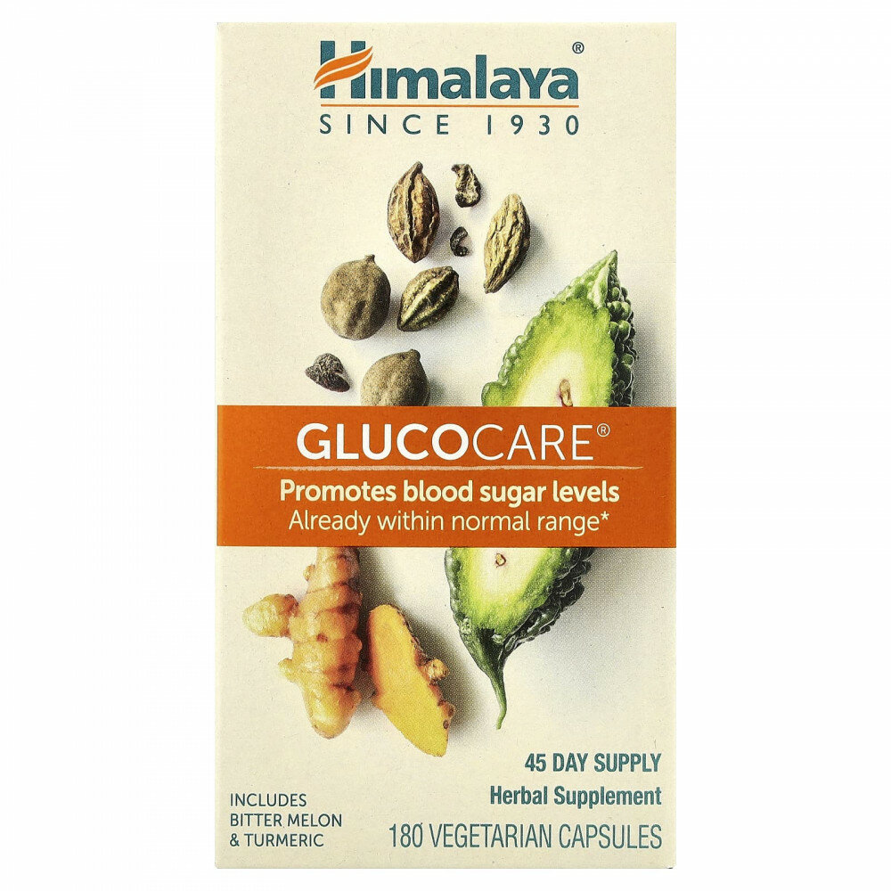 Himalaya, GlucoCare®, 180 вегетарианских капсул