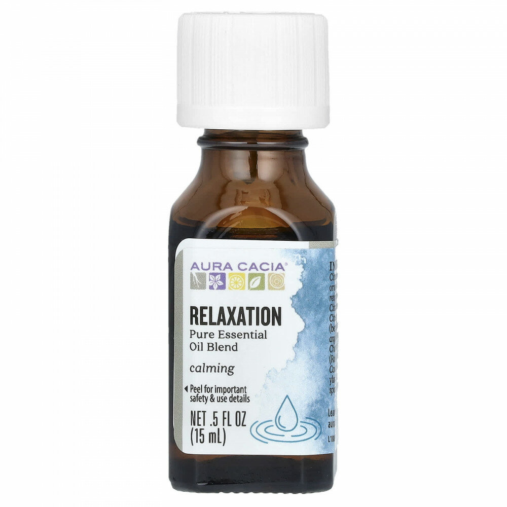 Aura Cacia, чистая смесь эфирных масел, для расслабления, 15 мл (0,5 жидк. унции)