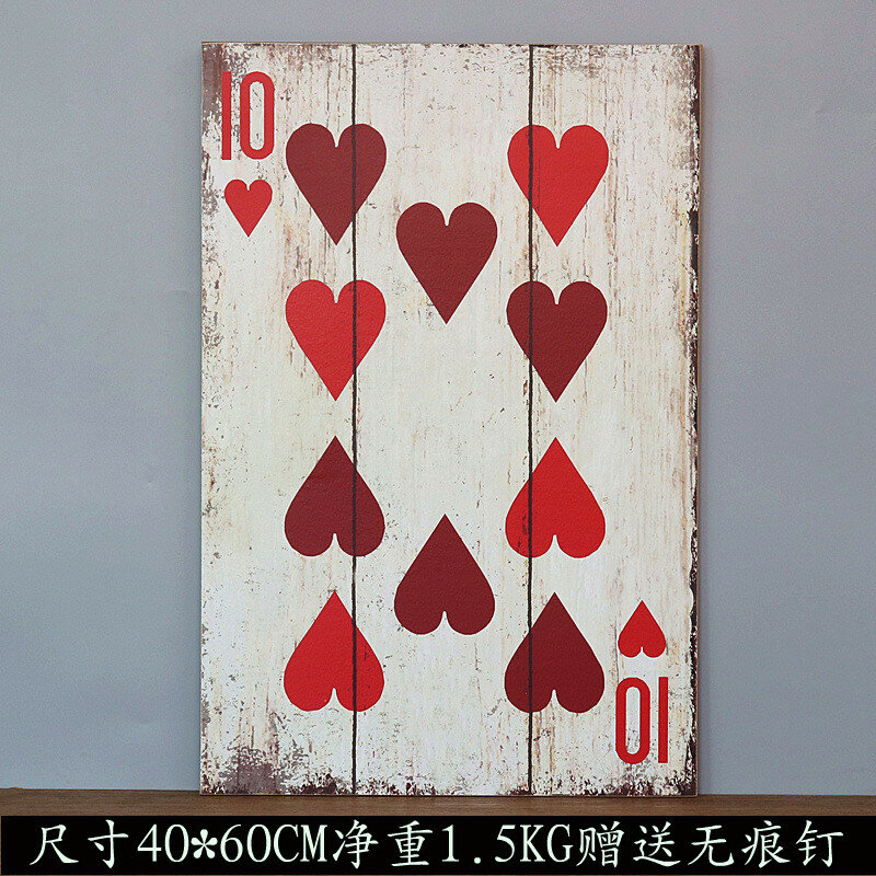 Винтажная картина из игральных карт на дереве для декора стен баров, кафе, ресторанов, креативное подвесное украшение для гостиной.