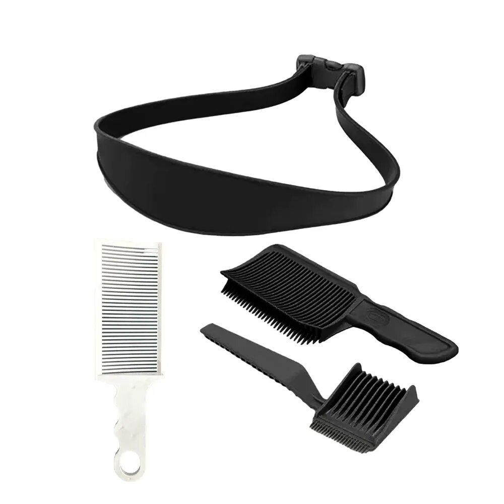 Набор парикмахерских гребней для фейд-стрижки 3 или 4 шт, силиконовый шаблон для шеи, изогнутый гребень для плавного перехода длины волос