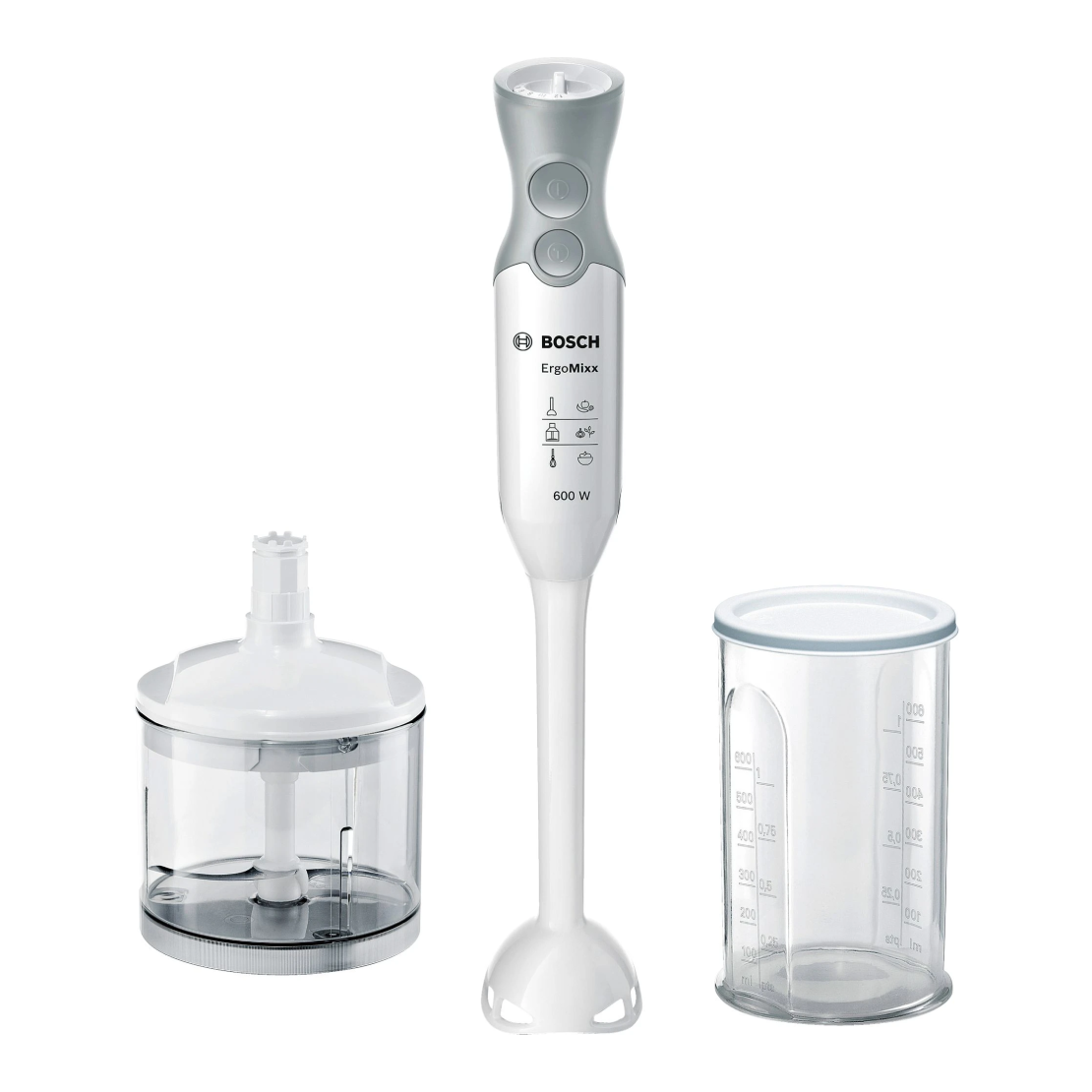 Блендер Bosch MSM 66020, 600 Вт, 12 режимов, турбо режим, плавная регулировка, белый