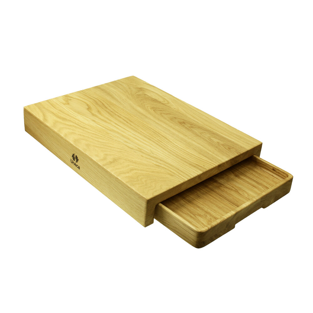 Uneca Доска с лотком маленькая дубовая