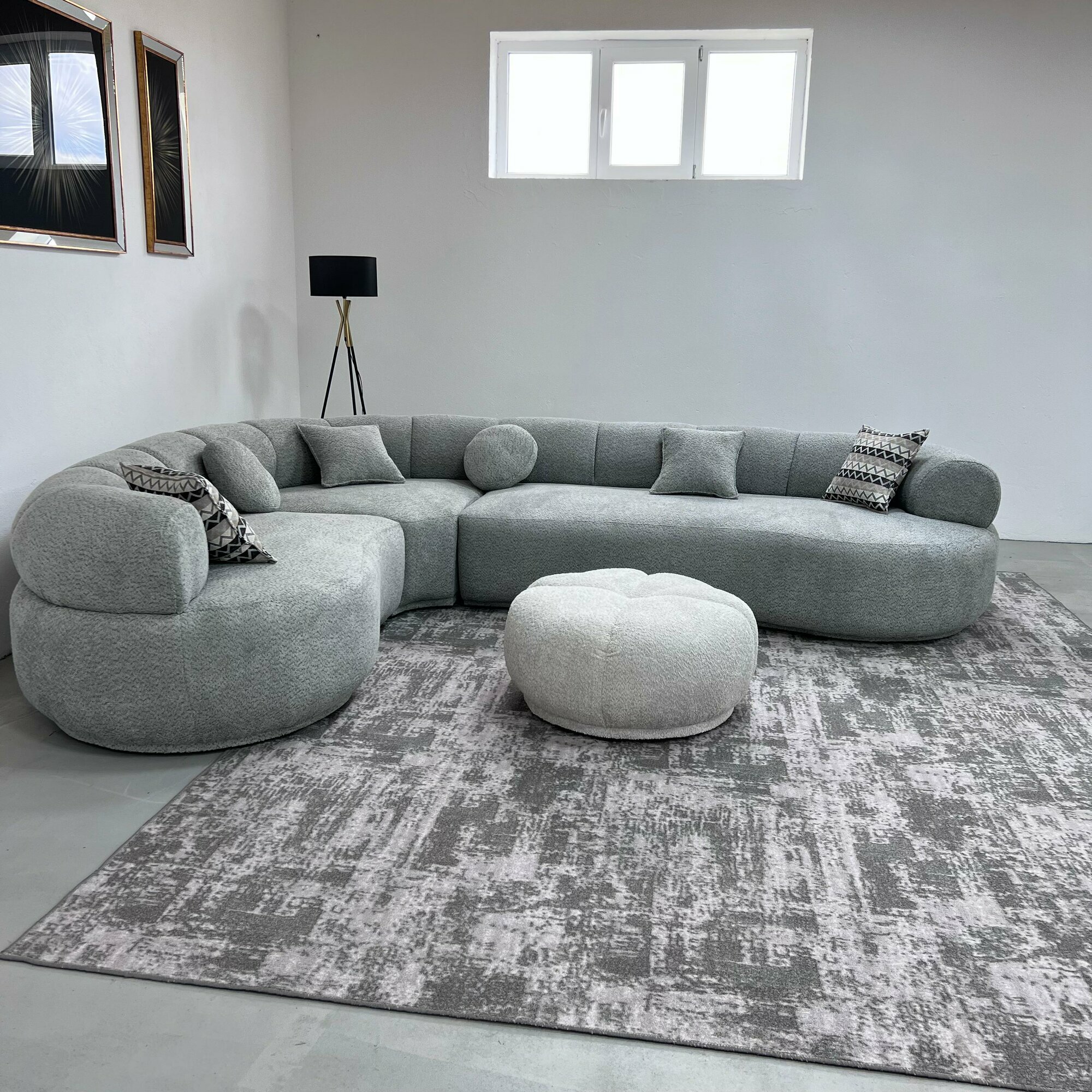 Диван угловой "Dinisming" и "Облако", с подлокотниками, каркас сосна