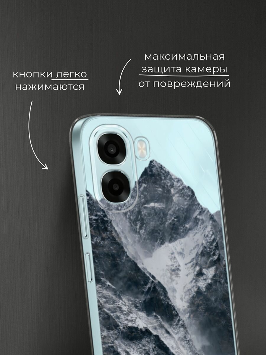 Чехол на Oppo A6x / Оппо A6x с принтом Горы арт 4, прозрачный — фото 1