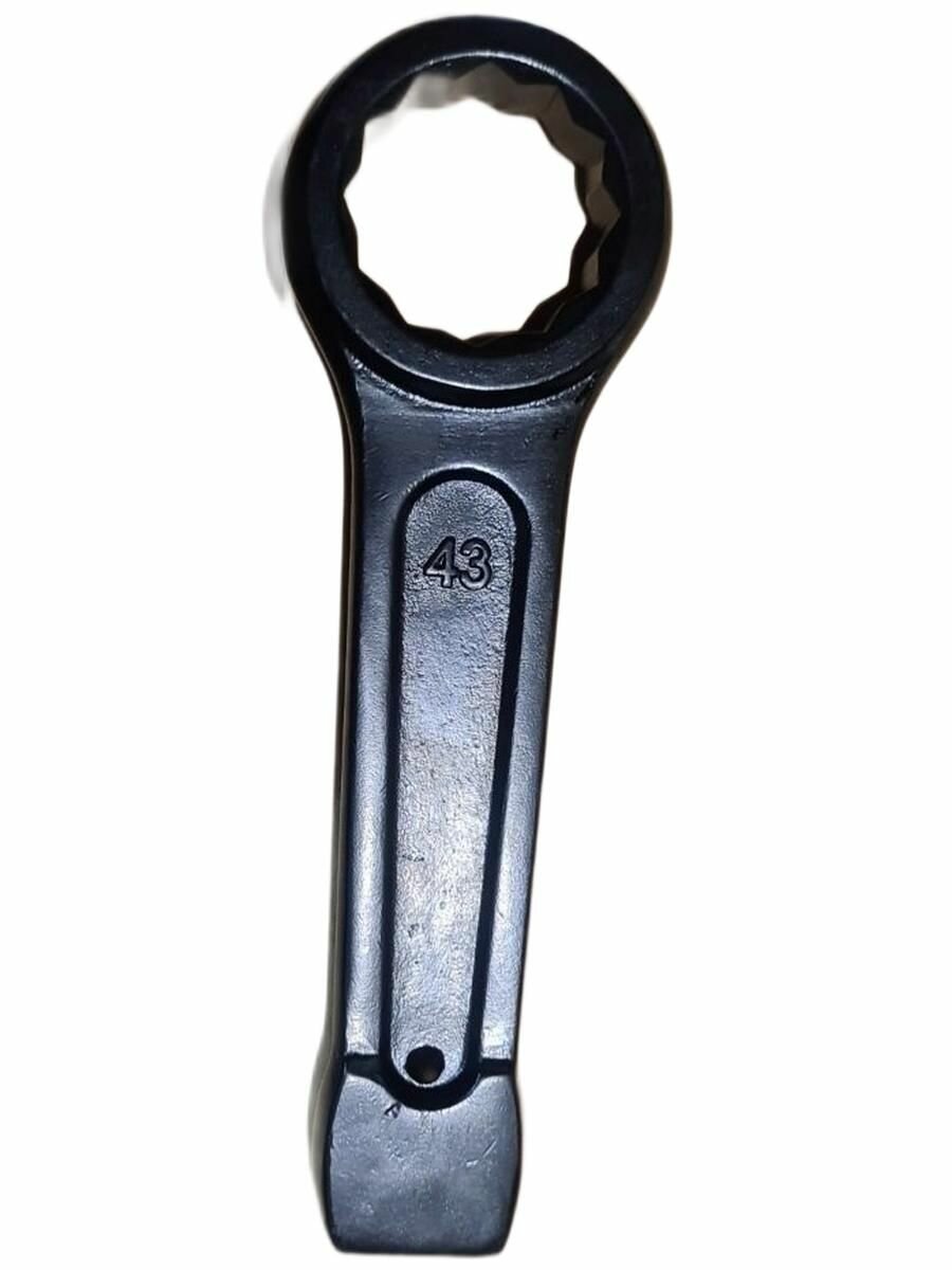 Ключ накидной ударный односторонний 43 мм, легированная сталь, черный.