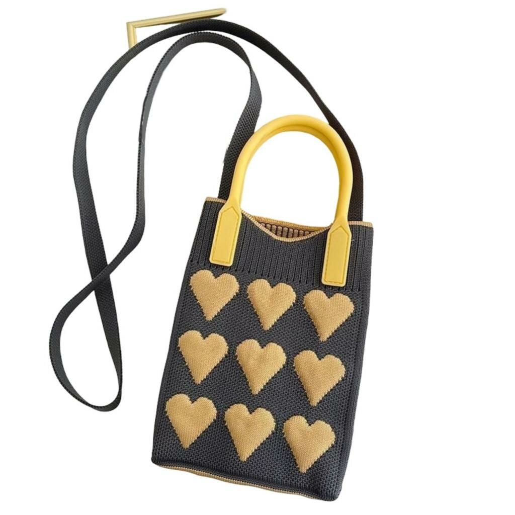 Элегантная вязаная сумка через плечо, Серый