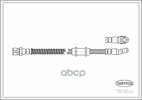Шланг тормозной ВАЗ 2120, 2121, 2129, 2130, 2131 передний верхний, длинный Corteco арт. 19018200