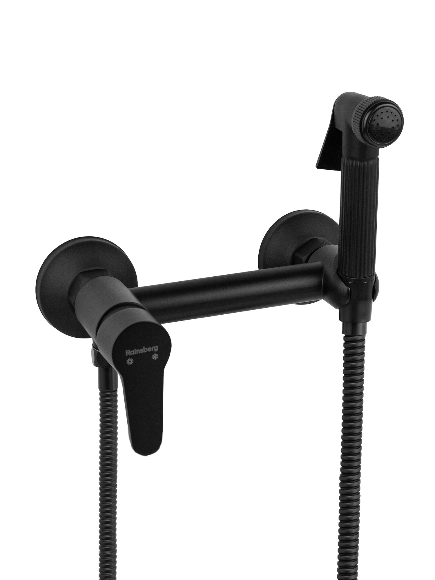 Смеситель с гигиеническим душем для биде с шлангом 100 см, черный