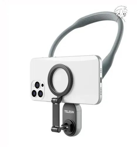 Магнитное крепление для смартфонов на шею Telesin MNM-002, серый металлик, для телефона