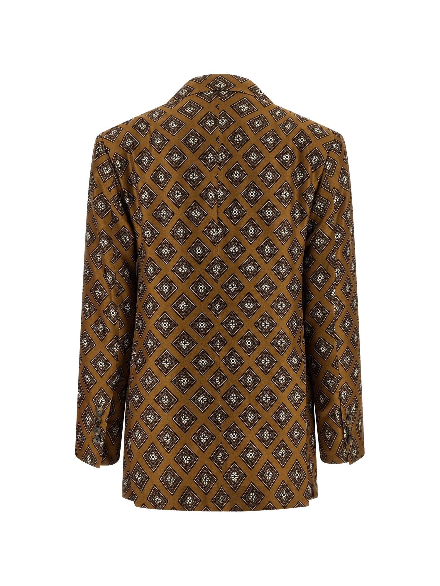 Куртка Alberto Biani Silk double-breasted blazer, размер 40, brown — фото 1