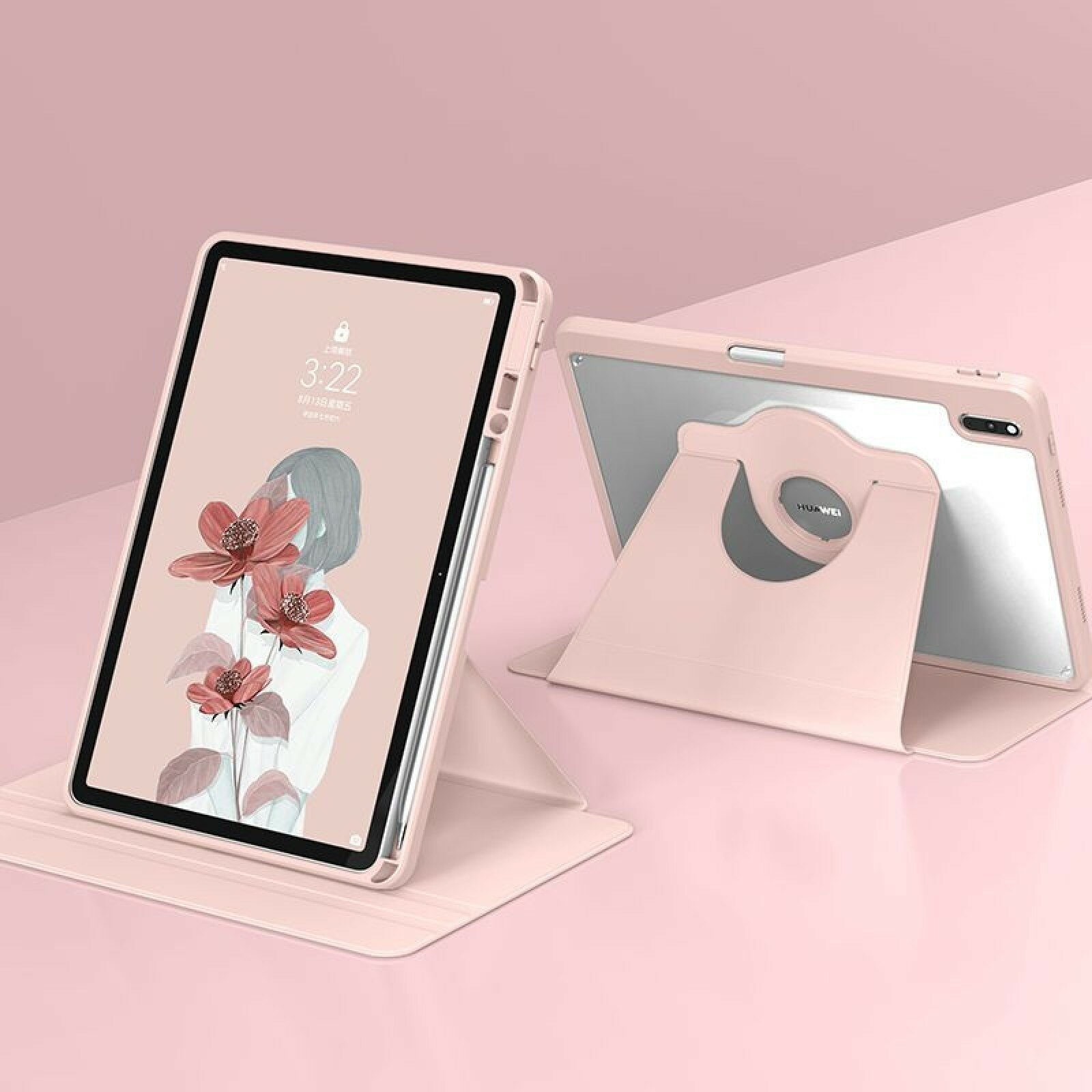 Чехол MyPads с 360° вращением для планшета Huawei MatePad 11 (DBY-W09/DBY-L09), розовый