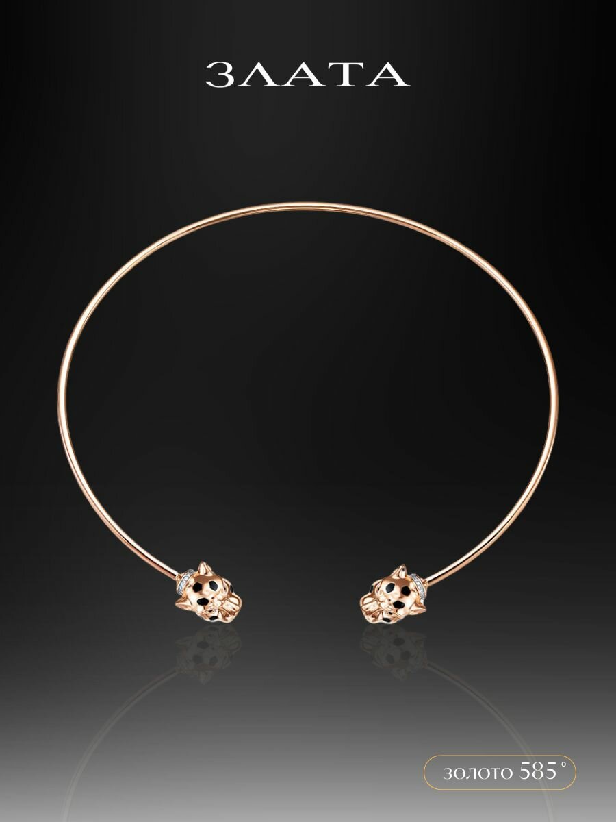 Колье, красное золото, 585 проба, родирование, фианит