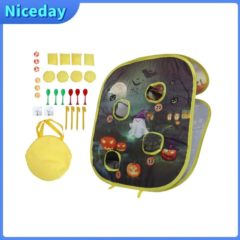 Детская доска для дартса, складная, с мешком с песком, 2381E 7. Игровой набор для дартса с мишенями