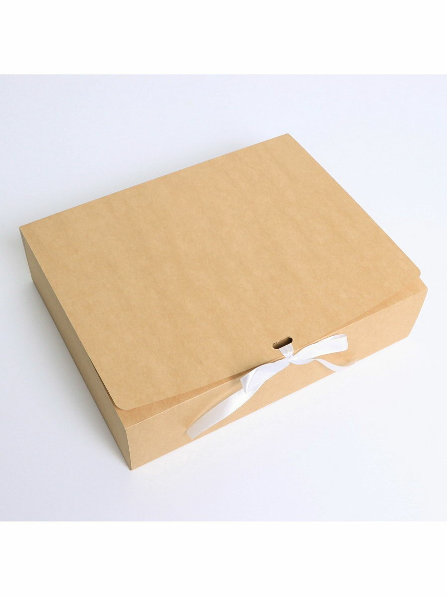 Коробка подарочная складная крафтовая, упаковка, 30.5x24x7.5 см