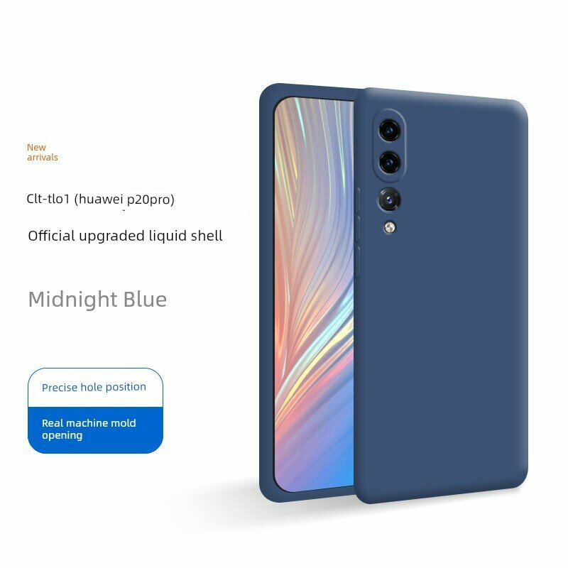 CLT-TL01 Жидкий силиконовый чехол для Huawei P20 Pro Темно-синий Антиударный Мягкий чехол