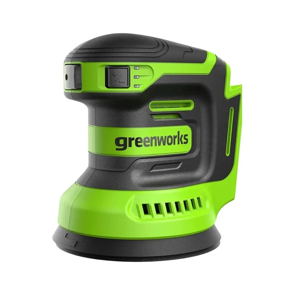 Эксцентриковая шлифмашина GreenWorks OS325, Li-Ion, 24В, 125мм, 3 режима, пылесборник