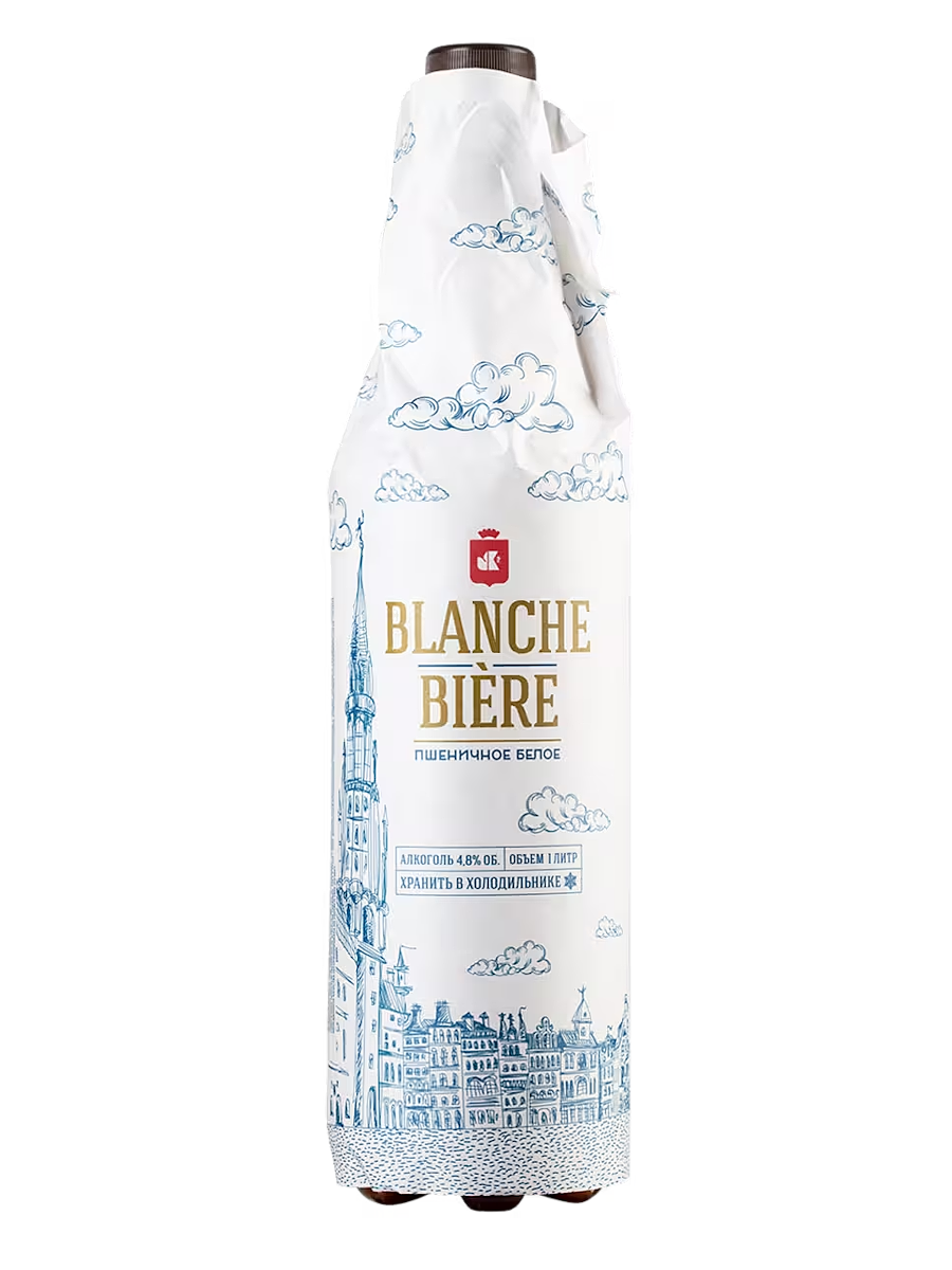 Напиток пивной Blanche Biere Пшеничное светлое 1 л ПЭТ