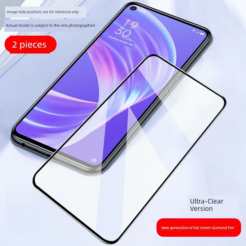 OPPO A72 Полная покрытие стеклянная защитная пленка с ясным HD, 2 шт. для мобильного телефона