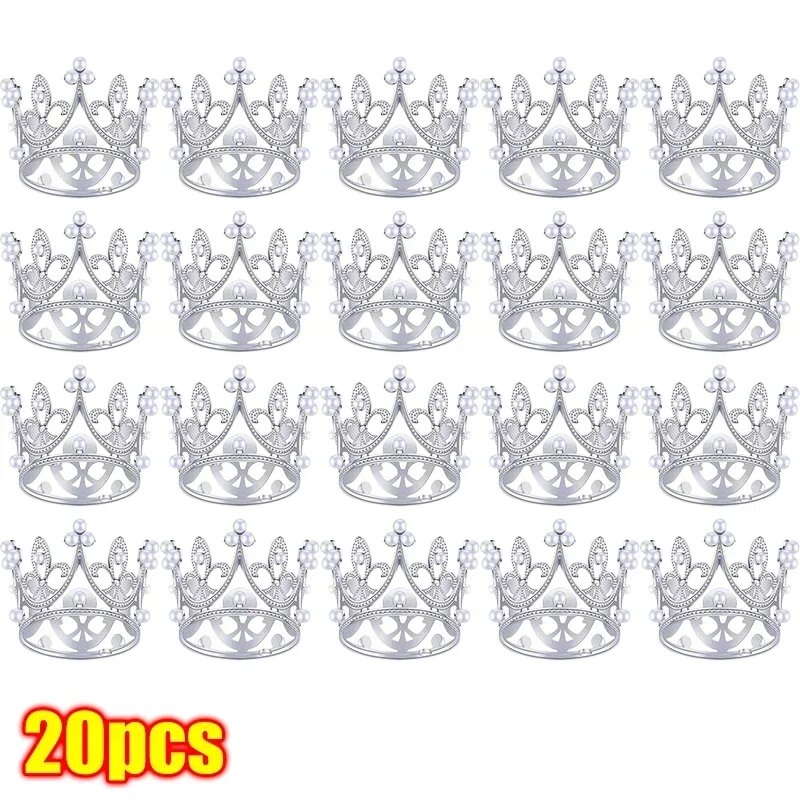 20шт Мини-короны для торта, жемчужные