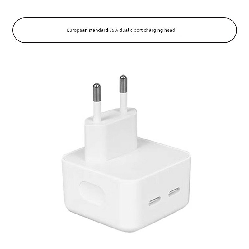 Европейский 35W двухпортовый адаптер Type-C для устройств ЕС