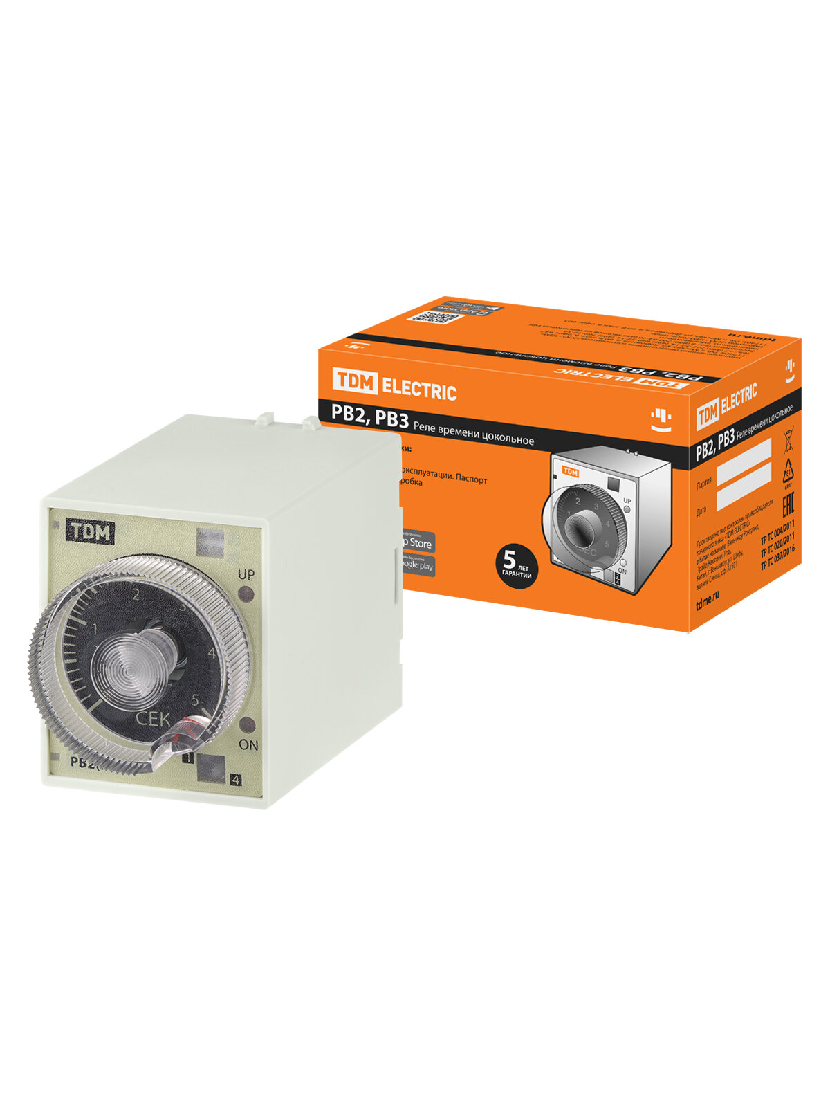 Реле времени 4-диапазоннное цокольное /5A/230В TDM Electric