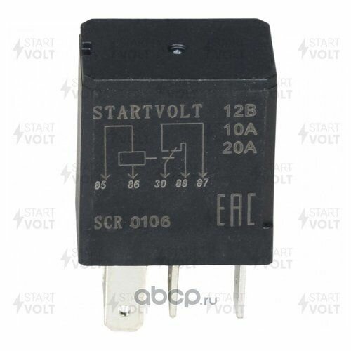 Реле автомобильное 5 конт. 12v 10/20a (без резистора) (scr 0106) Стартвольт SCR0106