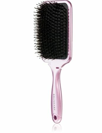 Расческа BrushArt Hair Boar bristle paddle hairbrush, металлическии розовыи, 1 шт