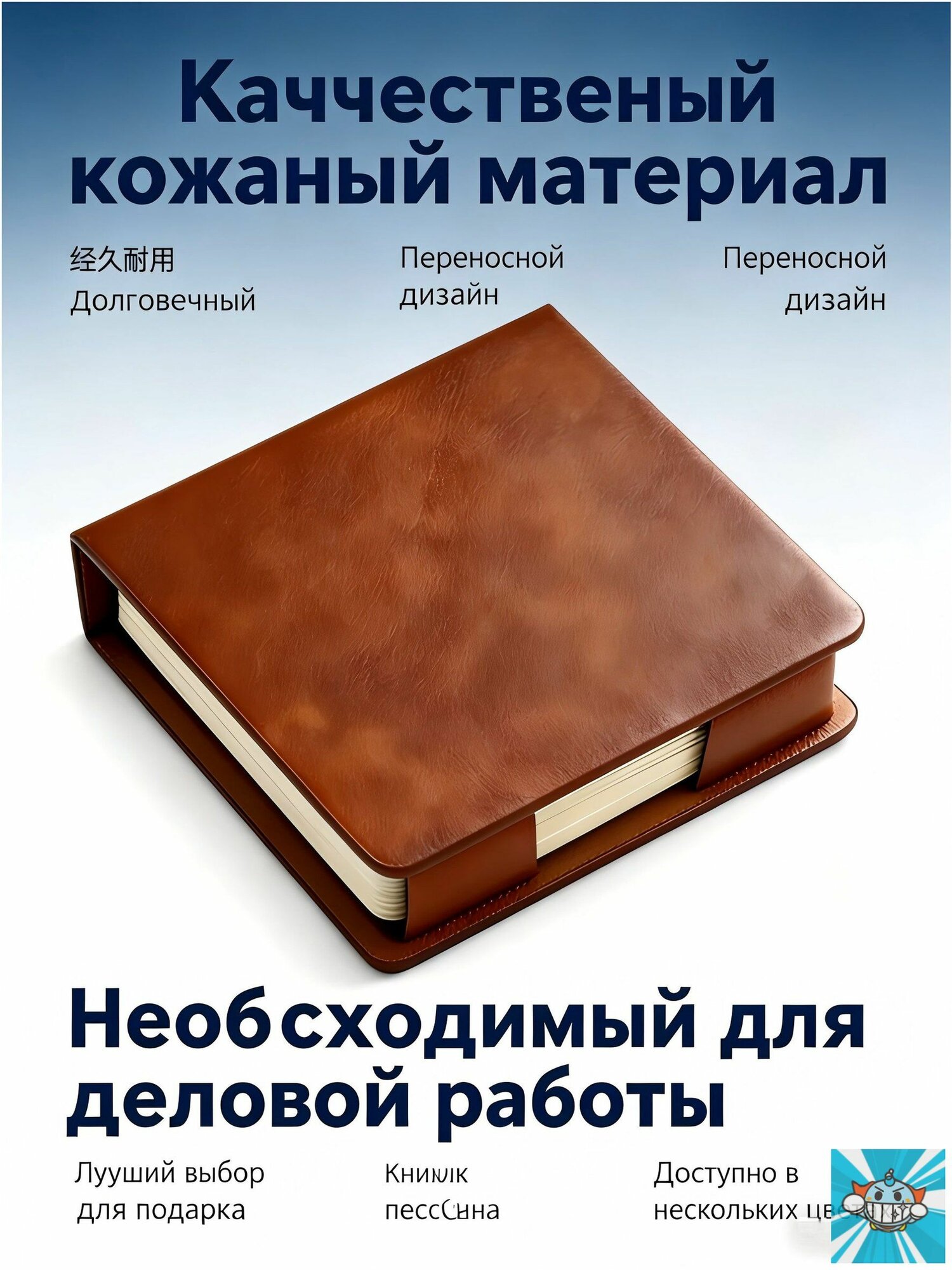 Модный органайзер для заметок Sticky Note Box Кожаный блокнот для заметок Диспенсер для рабочего стола