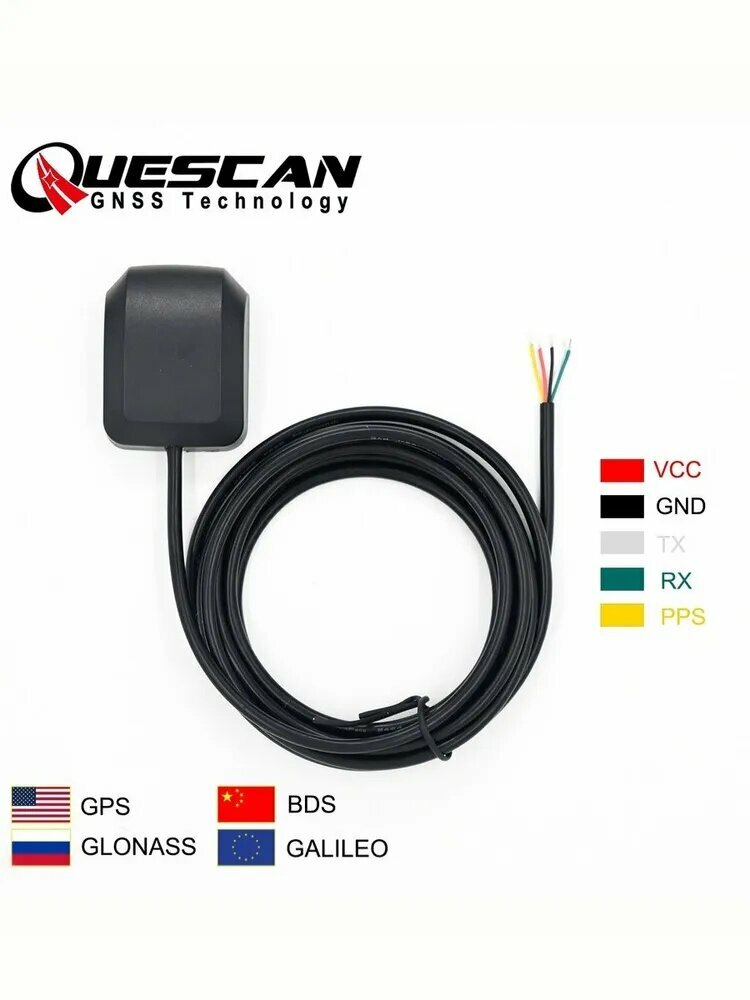 QUESCAN ublox M10 Smart GPS ГЛОНАСС GNSS Приемник GPS Galileo ГЛОНАСС BeiDou QZSS SBAS Антенный модуль NTP GPS Синхронизация 1PPS PPS, 1-25 Гц UBX-M10050-KB